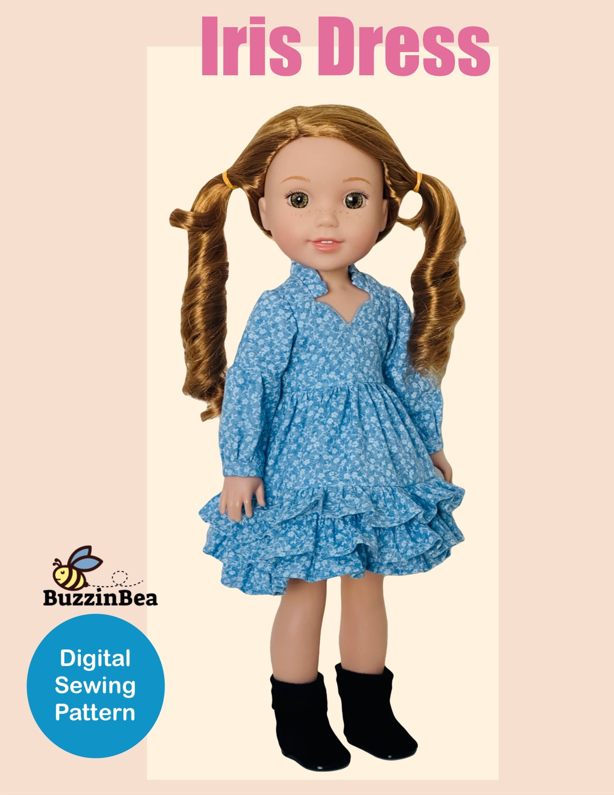 Iris Dress for 14-15-inch Dolls PDF Sewing Pattern – BuzzinBea Doll ...