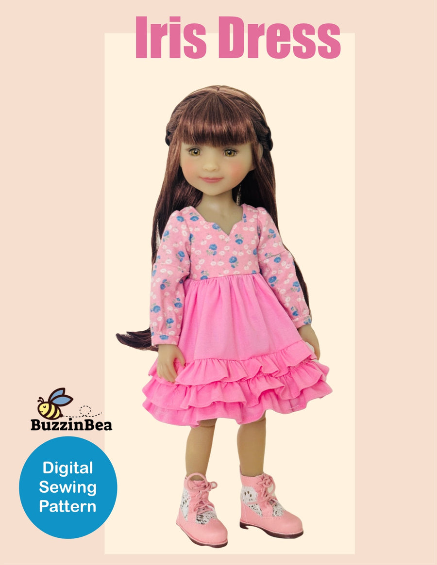 Iris Dress for 14-15-inch Dolls PDF Sewing Pattern – BuzzinBea Doll ...