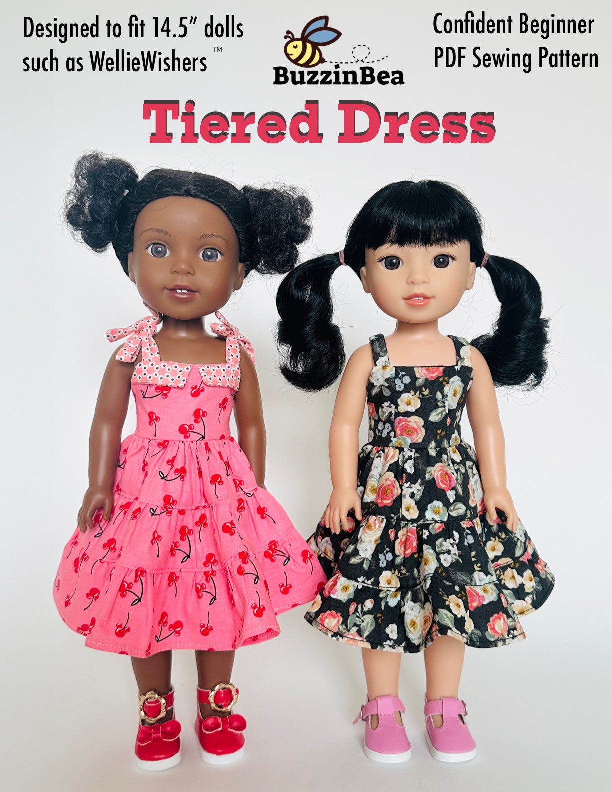 Tiered Dress 14-inch doll clothes PDF sewing pattern – BuzzinBea Doll ...